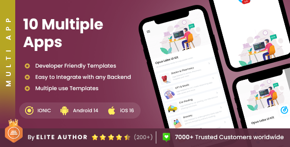 Multiple App Template Ui Kit With 100 Screens Various Android Ios Apps Template Multi App